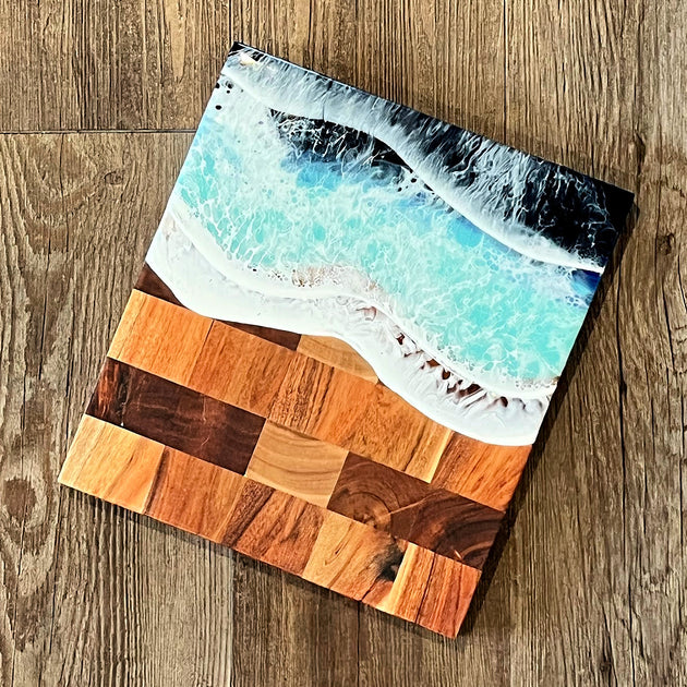 Ocean Butcher Block Board – Holly Epoxy